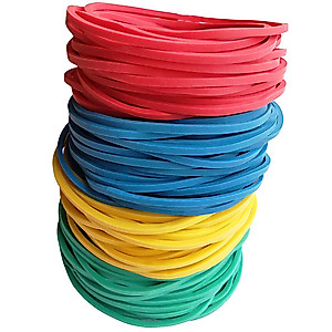 400pcs 38mm(1.5inch) JOYLOYAL Multi-Color Rubber Bands Stretchable Elastic Bands Sturdy Rubber Bands for School Home and Office Use Stationery Supplies