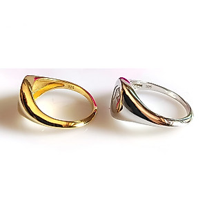 Sterling Silver Old English Initial Signet Ring - Custom Initials Letter Ring- Signet Ring For Women- Gothic Font Ring- Old English Font Ring, Yellow