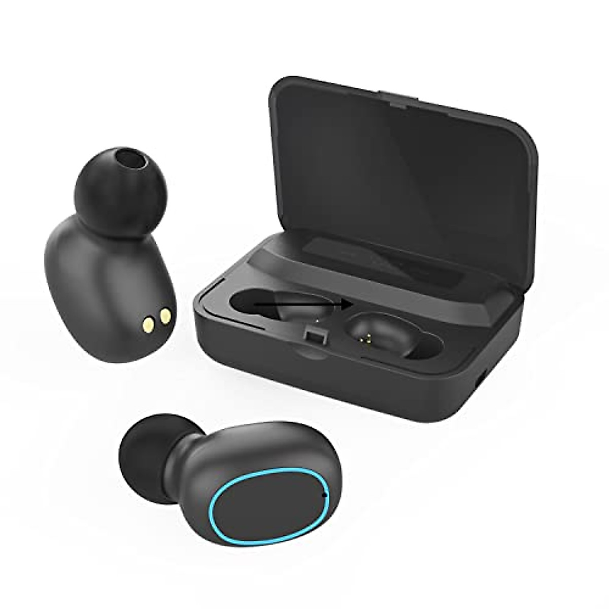 Laud True Wireless Earbuds – Sound ProBuds Compatible with iOS & Android - Built-in Microphone - Portable Charging Case with Digital Display - Black