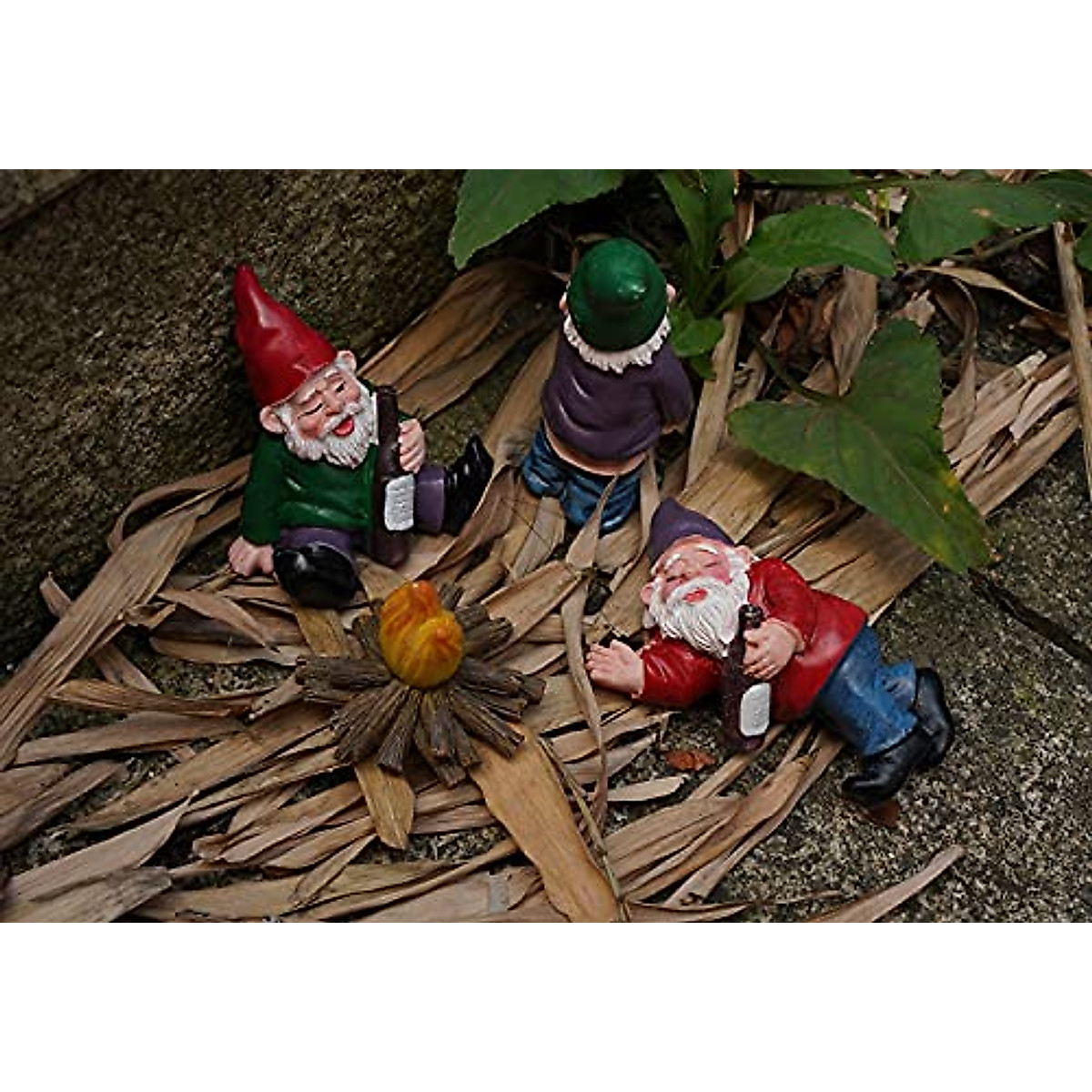 Danmu Polyresin Gnomes Garden Decorations, Garden Gnomes, Garden Gnomes Outdoor Clearance, Miniature Figurines, Fairy Garden Accessories, Fairy Garden Supplies 4 Pack