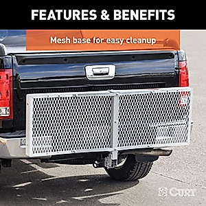 CURT 18100 60 x 20-Inch Aluminum Tray Hitch Cargo Carrier, 500 lbs Capacity, 2-in Folding Shank