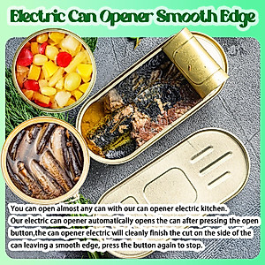 Electric Can Opener For Kitchen One Touch Start Automatic Can Opener Electric for Almost Cans Hands Free Battery Operated Can Opener For Seniors and Arthritis Smooth Edge Food-Safe (Red)