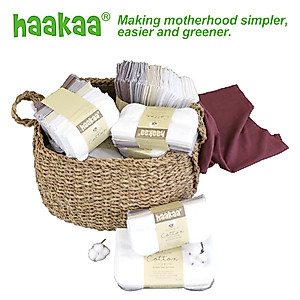 haakaa Reusable Cotton Cloth Wipe - Ultra Soft Absorbent Baby Diaper Wipe|Washable Home Kitchen Cleaning Rags|Safe Personal Baby Care Tissue -8PK Size S