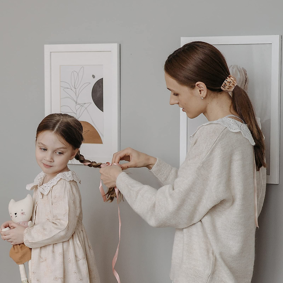 Zasukol Hair Clip - Claw, 3 Pack Birds Nest, Pastel, Geometric, Vintage, Resin, Hair Securing, Claw Hair Clips, Hair Styling Tool, 3 Pieces