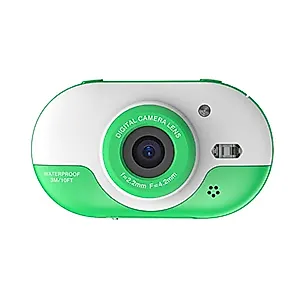 Niaviben Mini Portable Digital Camera for Kid's Waterproof Camera Front and Rear Dual 24 Million Pixel Compact Camera 2.4 Inch Green