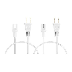 Vebner 12-inch Power Cord Compatible with Sonos Five, Sonos Play 5, Sonos Beam, Sonos Arc, Sonos Amp, Sonos Playbase, Sonos Sub Gen 3 and Sonos Sub Mini - 2-Pack (White)