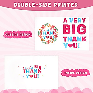 Giant Thank You Card with Envelope, 14 x 22 Inch Very Big Thank You Jumbo Greeting Card, Oversize Group Team Card Jumbo Message Greeting Cards for Wedding Graduation Baby Shower Party Gift (modern)