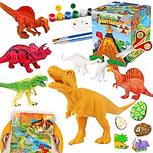 FUNZBO Dinosaur Toys for Kids 3-5, Painting Kits for Kids Ages 4-8 with Art Supplies, Arts and Crafts for Kids, Painting Set Toys for 6 7 8 9 10 11 12 Years Old Toddlers Boys Christmas Birthday Gifts