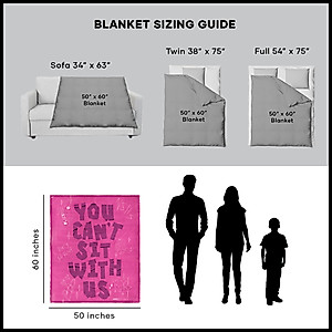 Northwest Mean Girls Silk Touch Throw Blanket, 50" x 60", Can't Sit with Us