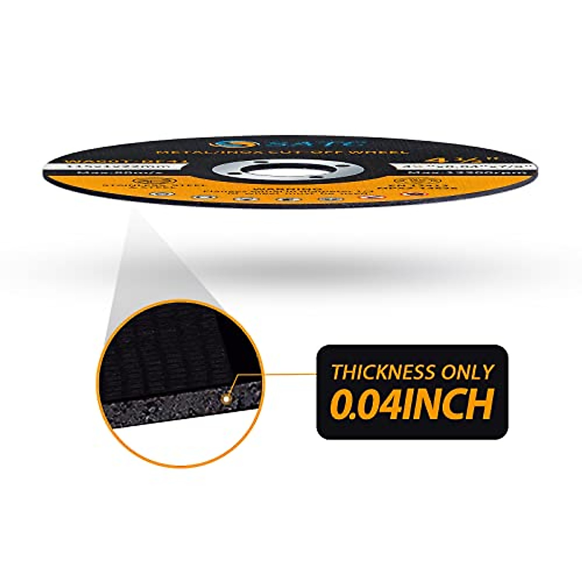 S SATC 4 1/2 Cut Off Wheel 50 PCS Cutting Wheels 4.5"x.040"x7/8" Angle Grinder Cutting Disc Ultra Thin Metal & Stainless Steel