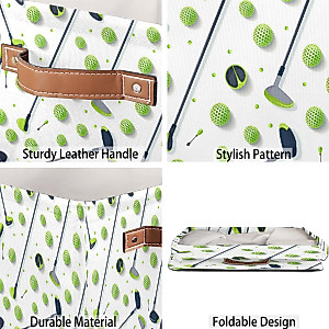 Tablerazzi Golf Balls Cube Storage Bin, 13 Inch Collapsible Fabric Storage Cube Bin, Foldable Cube Baskets for Shelf, Closet, Organizer