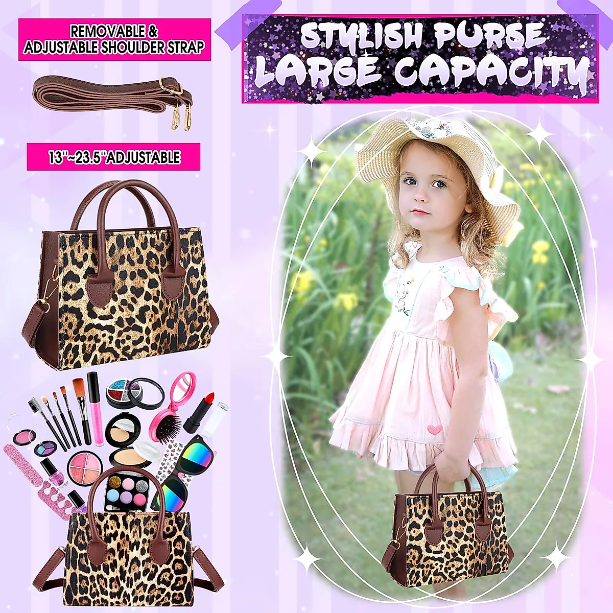 GIFTINBOX Kids Makeup Kit for Girl Toys, Washable Girls Makeup Kit for Kids with Bag, Makeup Sets for Girls Toddler Princess Toys Birthday for Girls Age 3 4 5 6 7 8 9 10 11 12 Year Old