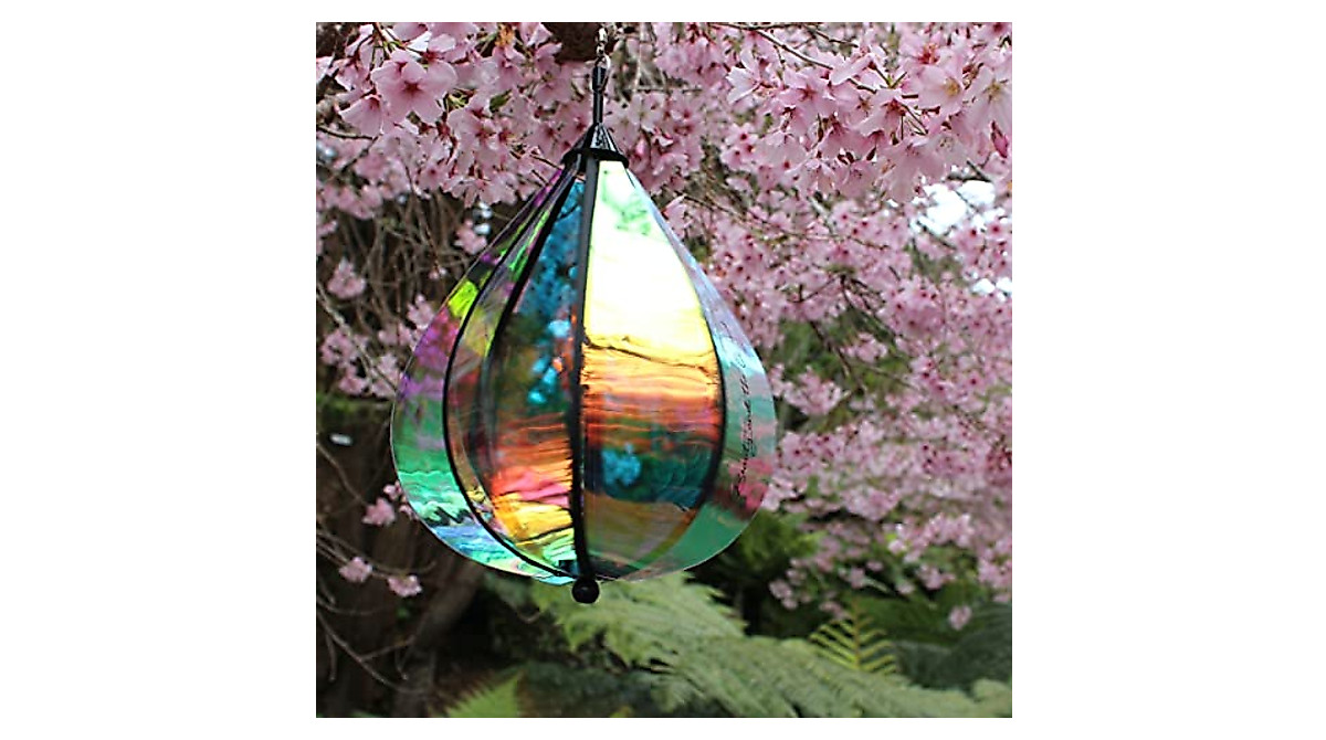 Rainbow Drop Wind Spinner: Hypnotic 3D Garden Kinetic Art