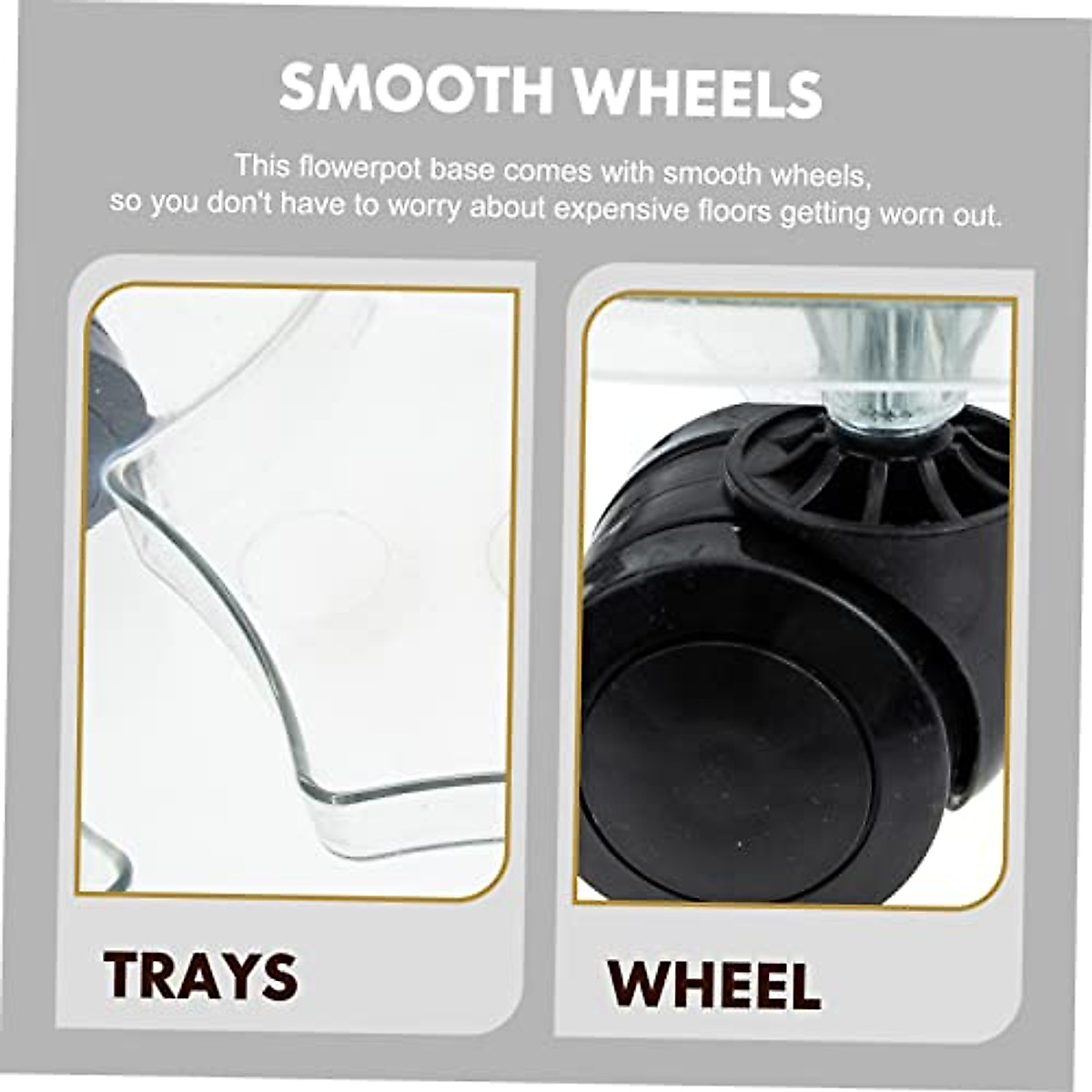 Homoyoyo Plastic Plant Caddy Plant Stand with Wheels Rolling Plant Stand with Casters Heavy Duty Bonsai Planter Pot Round Planter Potted Plants Flowerpot Base Garden Flowerpot Base Car Tray