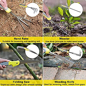 Garden Tool Set, Carsolt 10 Piece Stainless Steel Heavy Duty Gardening Tool Set for Digging Planting Pruning Gardening Kit with Durable Gardening Bag Gloves Gift Box Ideal Garden Gifts for Women Men