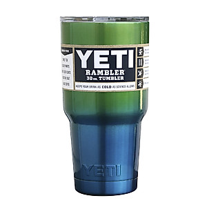 Yeti Rambler 30 Oz, Stainless Steel, Powder-coated, Custom Colors (Caribbean Blue/Candy Green Apple)