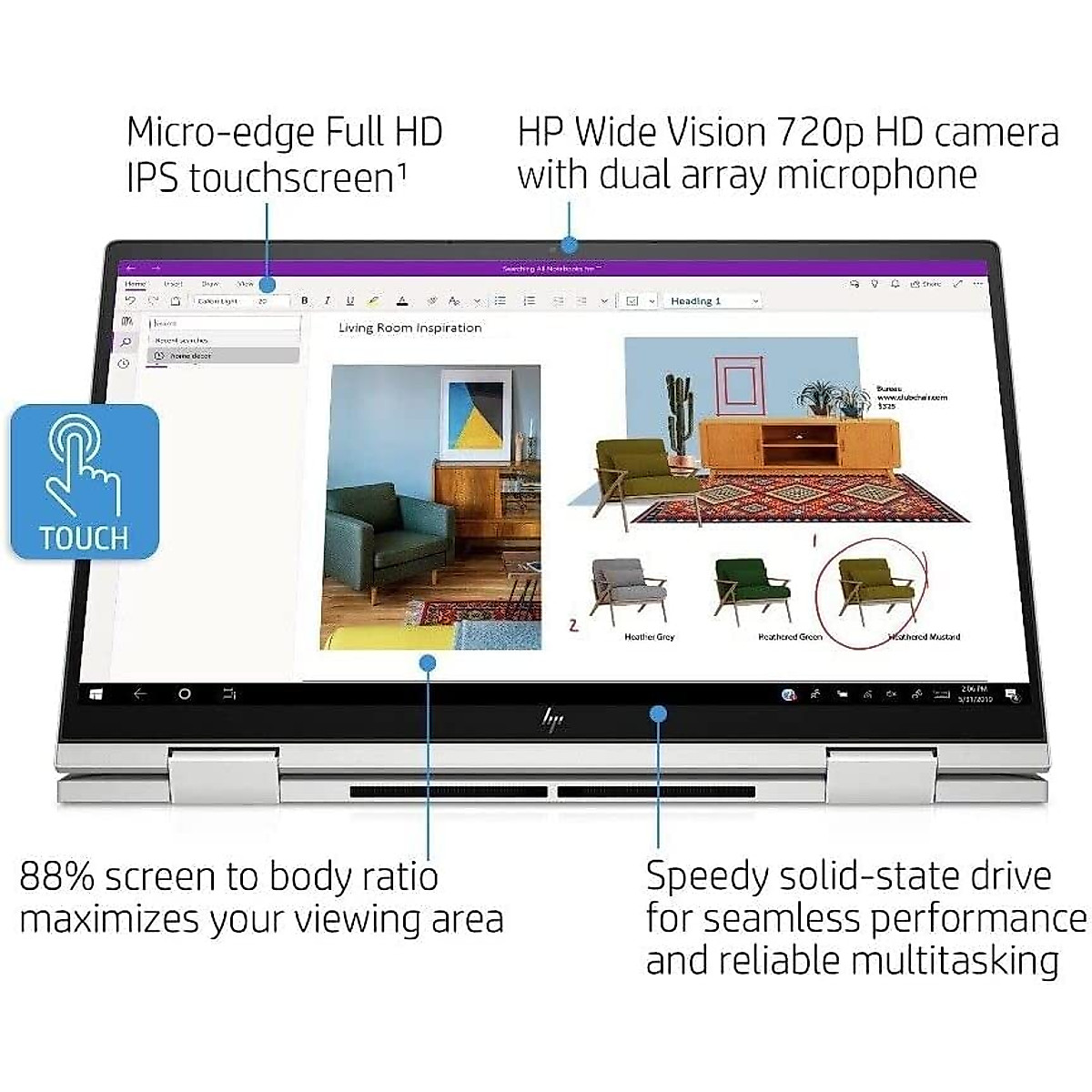 2022 Newest HP Envy x360 2-in-1 15.6" Touch-Screen Laptop, Intel Core i5-1135G7, Intel Iris Xe Graphics, 8GB DDR4 RAM, 512GB PCIE SSD, Backlit Keyboard, Lightweight, Win 11 Home, Silver