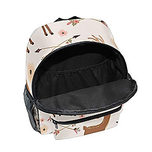 Kids Backpack Deer With Flower Arrows Preschool Bag for Toddler Boy Girls Schoolbag One Size