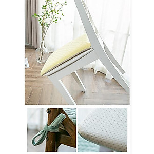 2 Pack Chair Cushions for Dining Chairs Rubber Back U-Shaped Chair Pads with Ties Soft Plush Nonslip Seat Cushions Machine Washable Kitchen Chair Pads,17" x 16" (Yellow)