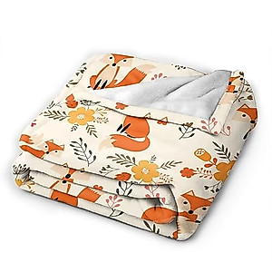 Fox Throw Blanket Soft Cozy Flannel Blankets Lightweight Warm Blanket Bed Couch Sofa for All Seasons Kids Boys Girls Men Women Gifts 60"X50"