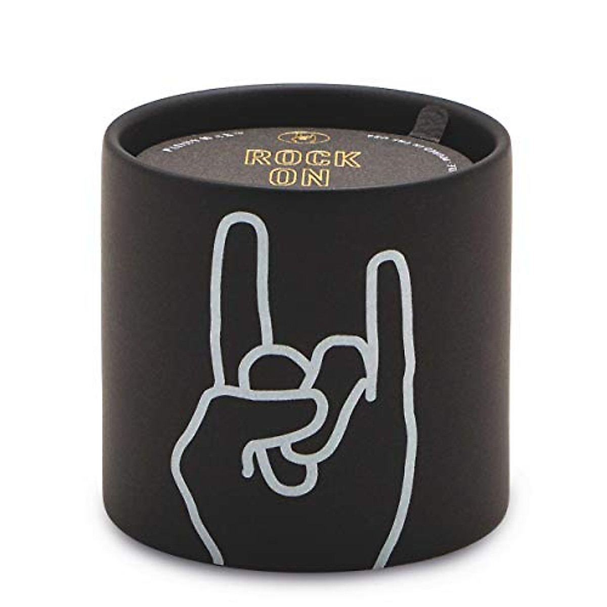 Paddywax Impressions Artisan Hand-Poured Scented Candle, 5.75-Ounce, Black - Rock On (Leather & Oakmoss)