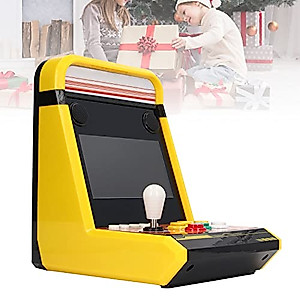 Mini Rocker Game Machine, Joystick Control Game Machine 7 Inch All in One US Plug 100‑240V Portable for Game Room (Yellow)