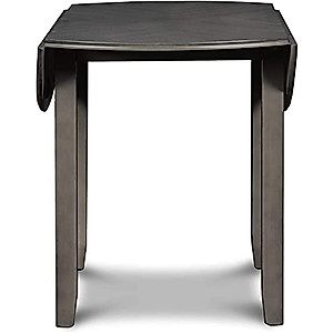 New Classic Furniture Gia Drop Leaf Dining Table with Two Chairs, 42-Inch, Gray