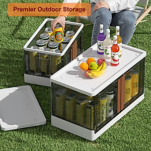 GAOPHDER Plastic Storage Bins with Lids 3-Tier Collapsible Clear Storage Bins with Wheels Stackable Closet Organizers Foldable Box Storage Containers for Home Office Trunk Outdoor (41QT, 3 Packs)