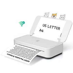HPRT GT1 Thermal Transfer Inkless Printer for Home Use, Wi-Fi Connection Supports 11''x8.5'' US Letter 300DPI High Resolution Printer (GT1-White)