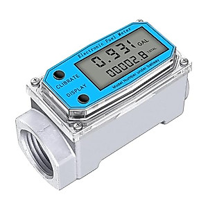 Flow Meter Digital Water Flow Meter Digital LCD Display with NPT Counter and FNPT Thread Gas Oil Fuel Flowmeter (1 Inch) High Stability and Convenient Operation