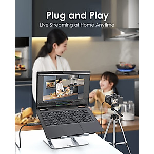 LENTION 4K HDMI to USB C Video Capture Card for Gaming/Live Streaming/Video Conference, Supports PS4/OBS/PC/Windows/DSLR/PS5/YouTube (VC20)
