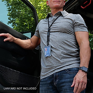 GOVO Badge Holder / Wallet - Durable Polycarbonate ID/Credit Holder with Metal Clip and 4 Cards Slot (Holds 1to 4 Cards) Black