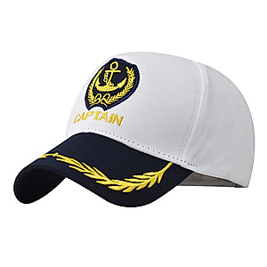 LUOZZY Captain Hat & First Mate Hat Boating Baseball Cap Marine Sailor Navy Hats Sunshade Baseball Hats Adjustable Captain Hats for Men