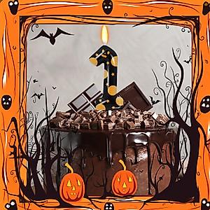 Ghost Birthday Candle - Number 1 Candle for Halloween Birthday Party Decorations, Nightmare Christmas Party Supplies, Halloween Ghost Candle Cake Topper