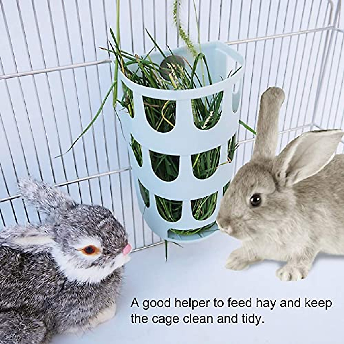 Hamiledyi Rabbit Hay Feeder，2Pcs Bunny Hanging Cage Manger Hay Holder Rack for Small Animal Chinchilla Guinea Pig Rat-（Random Color）