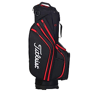Titleist Cart 14 Lightweight Golf Bag, Black/Black/Red