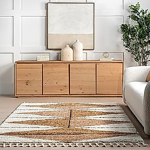 nuLOOM Kali Shaggy Diamond Tassel Area Rug, 8x10, Light Brown