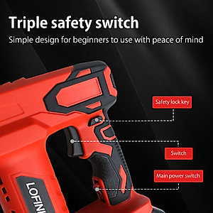 Cordless Nail Gun Battery Powered Brad Nailer, 2-in-1 Nail/Staple Gun, Electric Nail Gun,Brad Nailer Cordless, 2×2.0Ah Batteries,for Upholstery, Woodworking and Carpentry RED