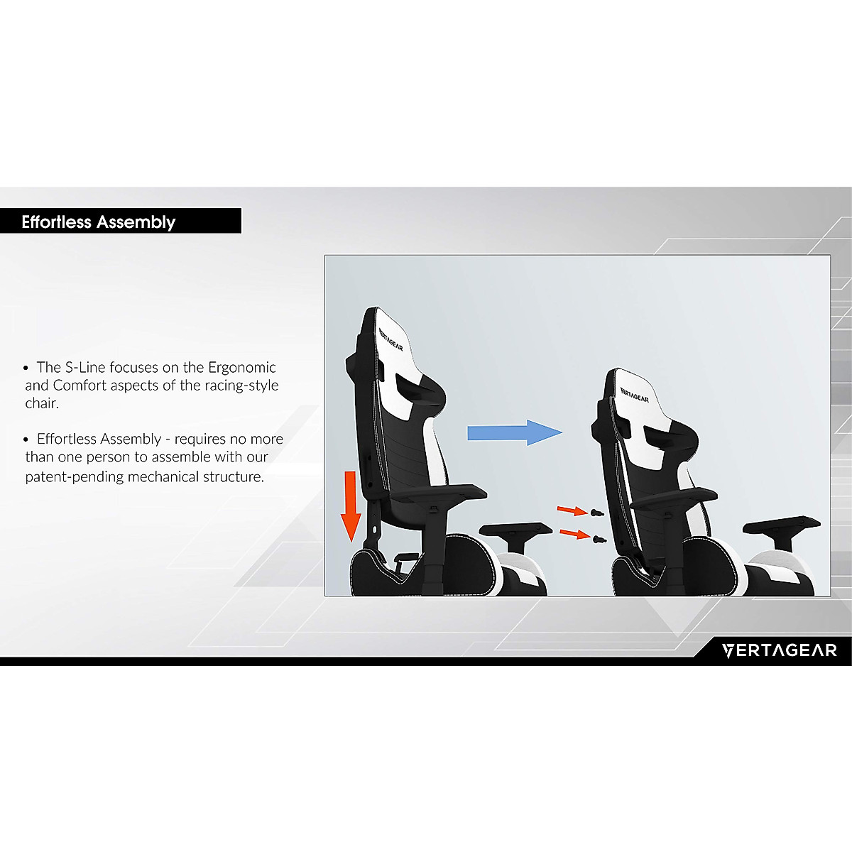 Vertagear S-Line SL4000 Racing Series Gaming Chair - White/Green (Rev. 2)