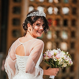 CIEHER Crown and Sash, White Sash Blank Satin Sash Prom Crown Custom Sash Court Sash Mommy to Be Sash Birthday Sash Bride to Be Sash Bachelorette Sash and Crown Graduation Sash Make Your Own