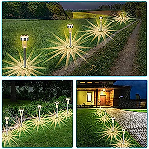 TWINSLUXES 16 Pack Solar Pathway Lights Outdoor Dual Light Source LED Solar Waterproof Pathway Lights for Garden Patio and Walkway Decoration Warm White.