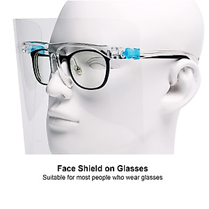 salipt Face Shields Set with 6 Reusable Glassesand and 12 Replaceable Anti Fog Shields for Man and Women to Protect Eyes and Face