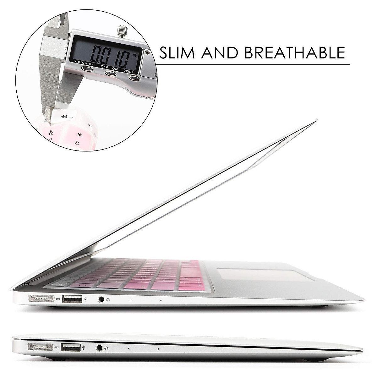 Allinside Pink Ombre Keyboard Cover Skin for MacBook Pro 13" 15" 17" (2015 or Older Version), MacBook Air 13" A1369/A1466, Older iMac Wireless Keyboard MC184LL/B