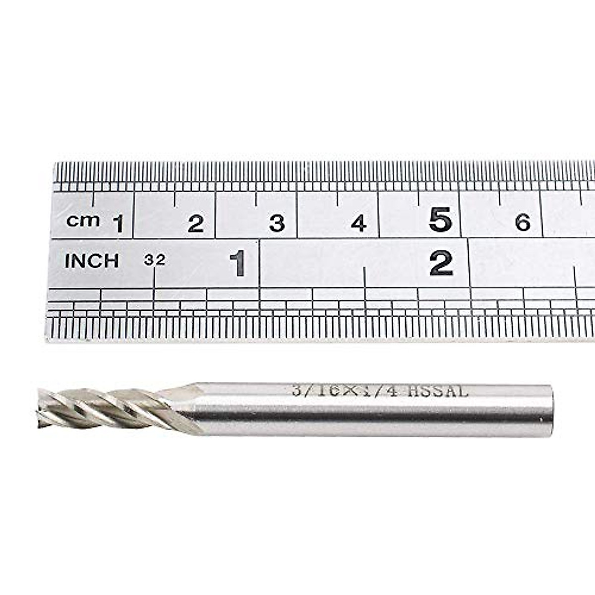 AUTOTOOLHOME 3/16" X 1/4" HSS 4 Flutes Straight End Mill Milling Cutter Pack of 2