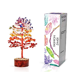 7 Chakra Crystal - Crystal Tree - Gem Tree - Chakra Decor - Spiritual Gifts - Crystal Money Tree - Crystal Gifts, Feng Shui Decor - Home Déco Gifts, Spiritual Decor, Meditation Decor, 10 Inch