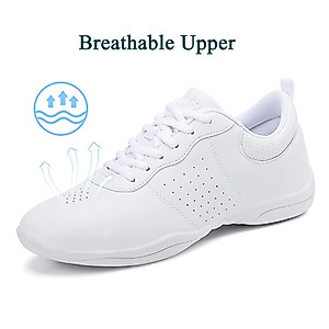 FOFOWHAT Dance Shoes for Women Training Competition Dance Cheer Sneakers Athletic Performance Tennis Walking Shoes White Size 5.5 Female