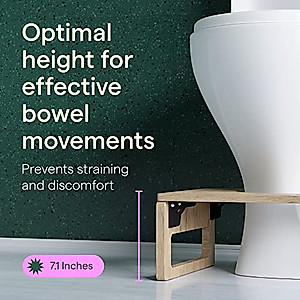 𝗪𝗜𝗡𝗡𝗘𝗥 𝟮𝟬𝟮𝟯* Potty for Adults and Kids, Bamboo Potty Stool, 7 inches Foldable Bathroom Stool, Toilet Stool for Constipation & Bloating Relief, Easy to Clean & Anti Slip Potty Tool