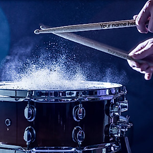 P Lab Personalized Drumsticks, 1 Pair of 5A or 5B Custom Engraved Wooden Drumsticks, Great Christmas Gift for Musician Drummer or For Your Band Musical Instruments Gift