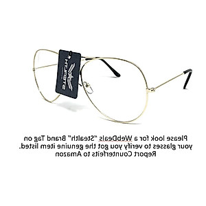 SHAMZBEST Clear Lens Aviator Eyeglasses Classic Retro