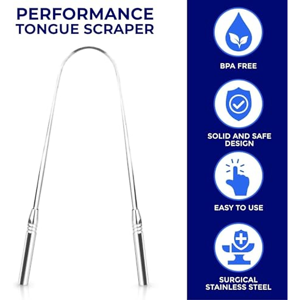 Tongue Scraper Stainless Steel | Two-Pack | Tongue Cleaner | for a Fresh Breath and Better Oral Health | Stainless Steel Tongue Scrapers | Tongue Cleaner for Kids and Adults | ORAVIX